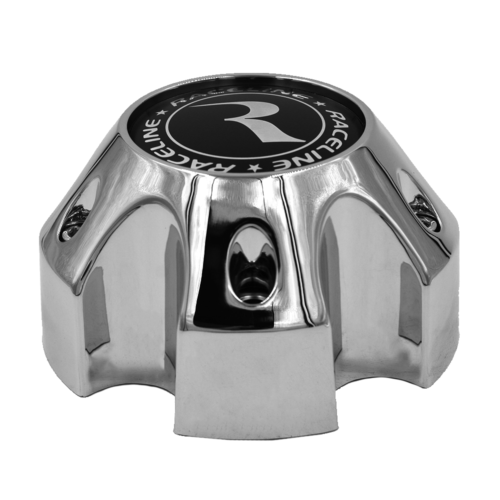 CPR982-12-C RACELINE 982 RAPTOR CAP CHROME W/BLACK LOGO 5X4.5 ...
